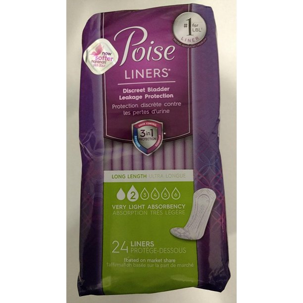 Poise Incontinence Liner Light Absorbency Female Disposable 8.5 Inch ...