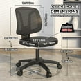 Armless Office Chair Ergonomic Swivel Small Computer Desk Chairs No ...