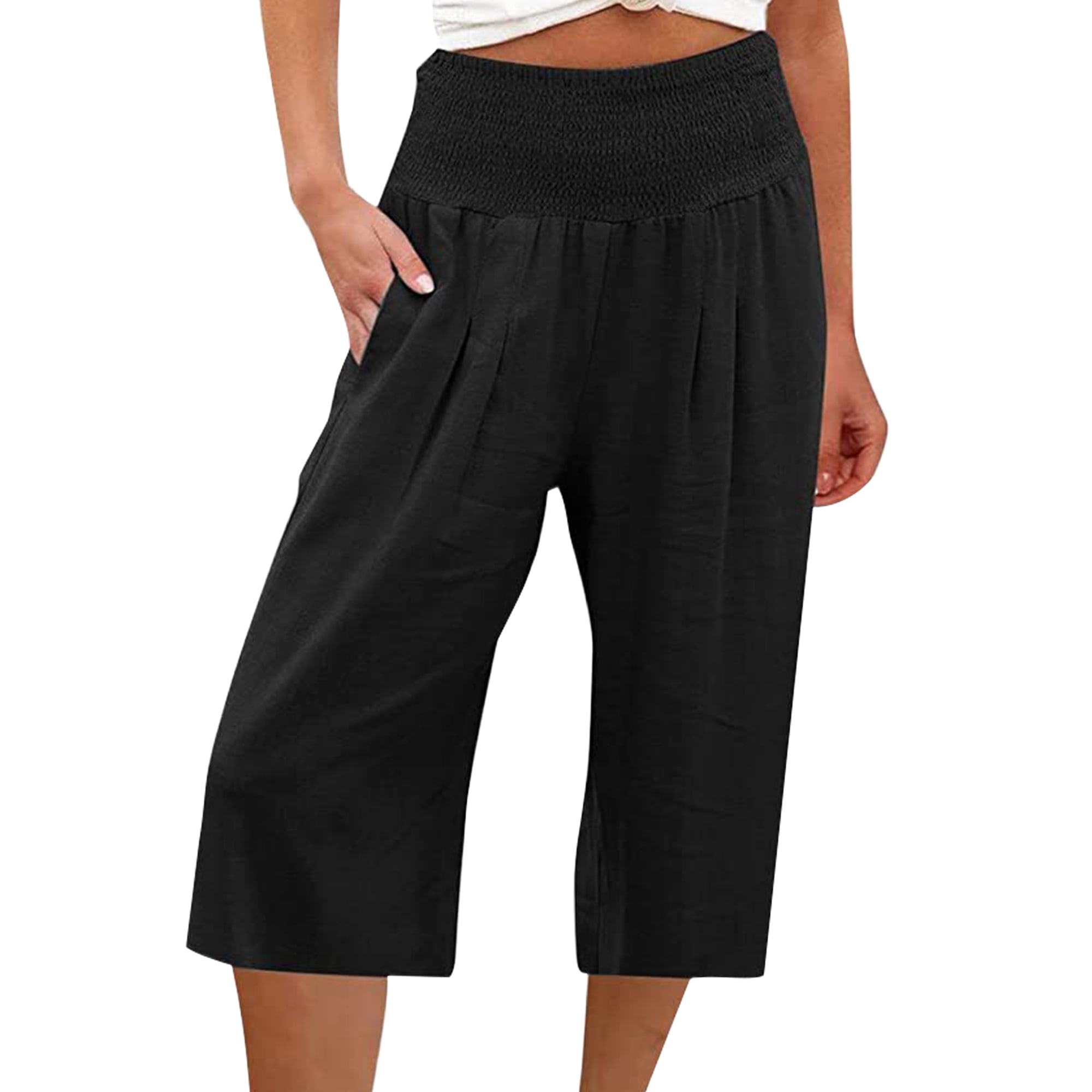 Click here for Bellella Ladies Capri Pants Wide Leg Bottoms High... prices