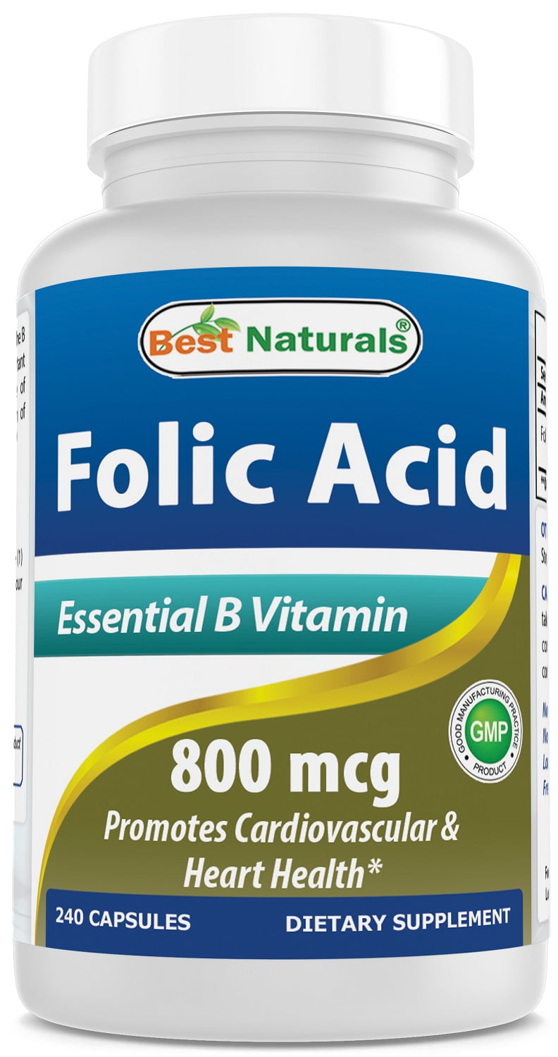 Best Naturals Folic Acid 800 mcg 240 Capsules - Walmart.com