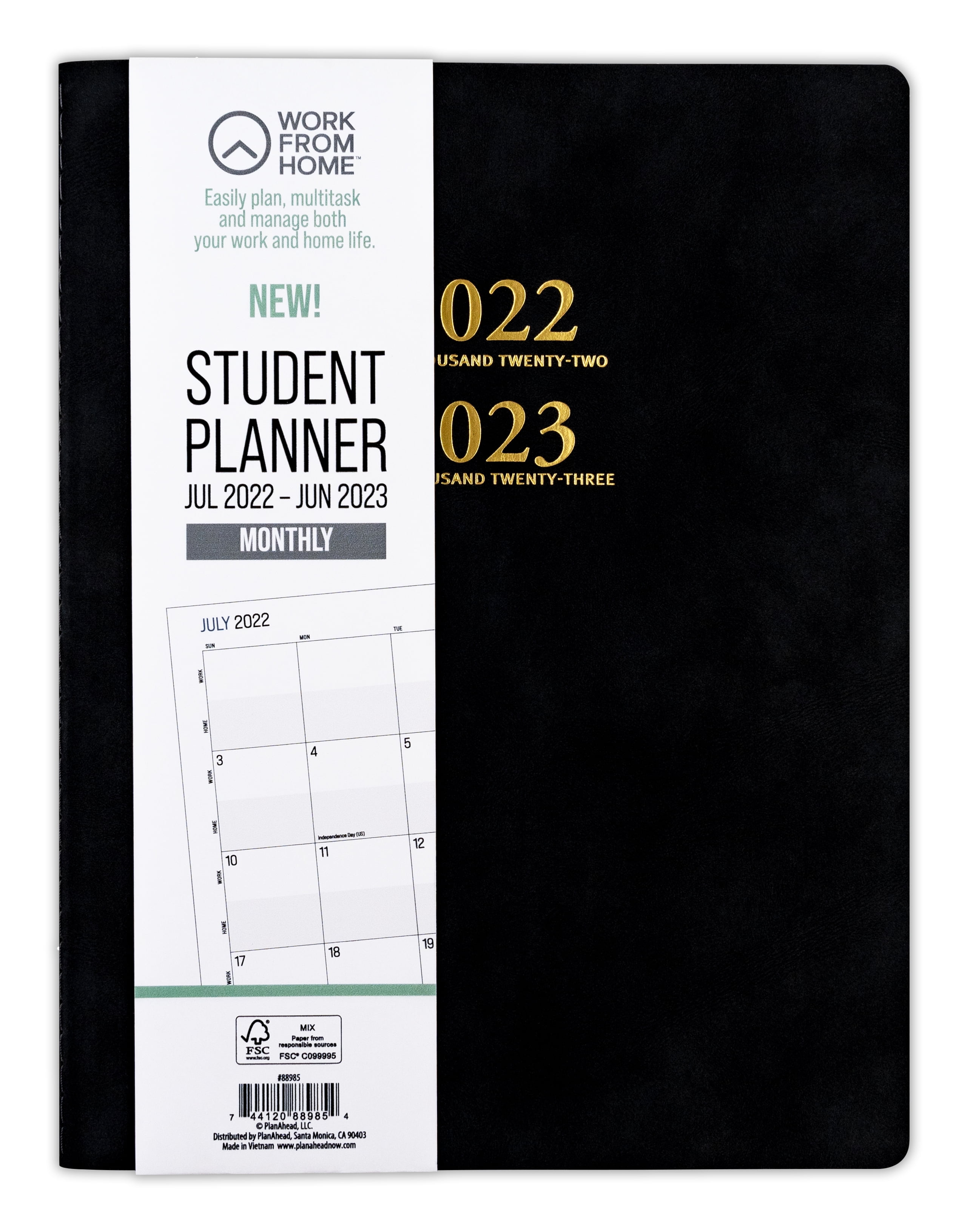 Work From Home Monthly Student Planner, July 2022 - June 2023, 8.5 x 11 ...