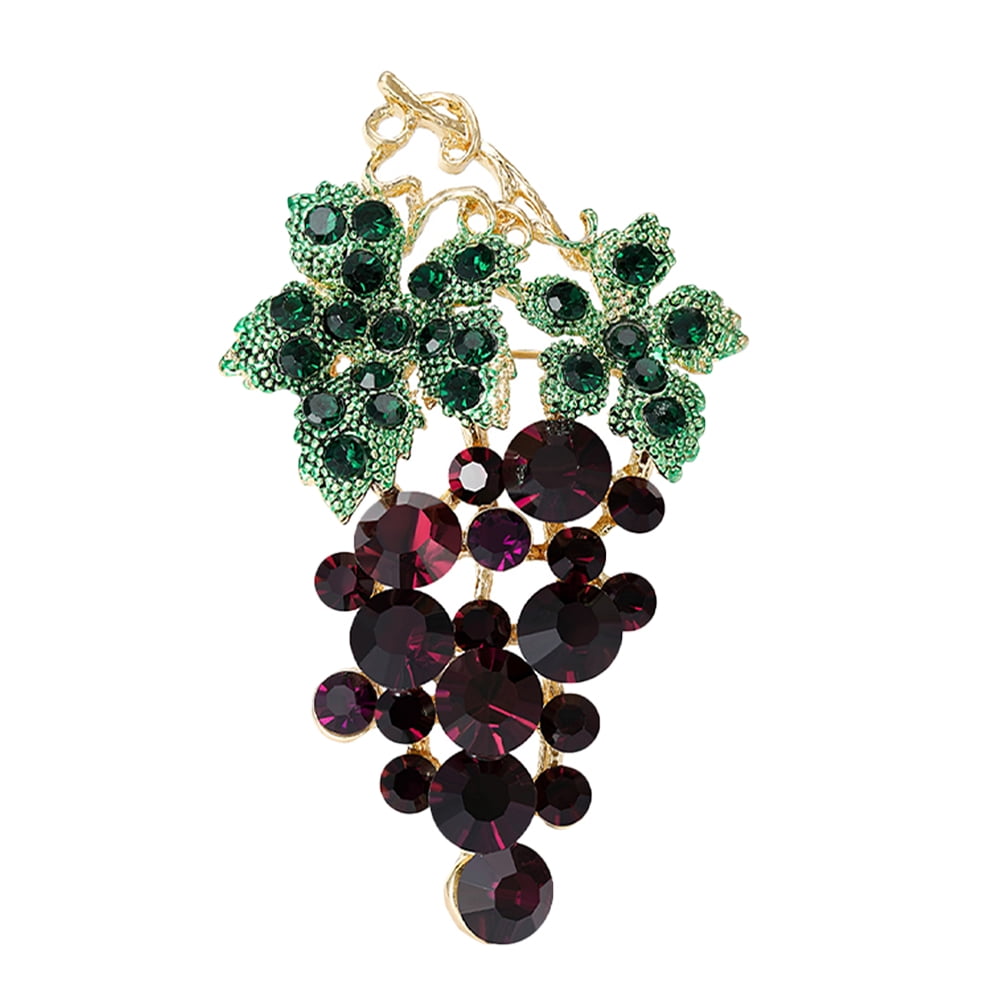 Click here for Etereauty Grape Brooch Rhinestone Inlaid Fruit Bro... prices