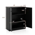 2-Door Storage Cabinet with 3-Tier Adjustable Shelf, Freestanding ...