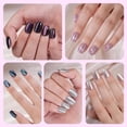 150 count Eye Press Nails Short Square, Soft Gel Nails, Glossy Glitter ...