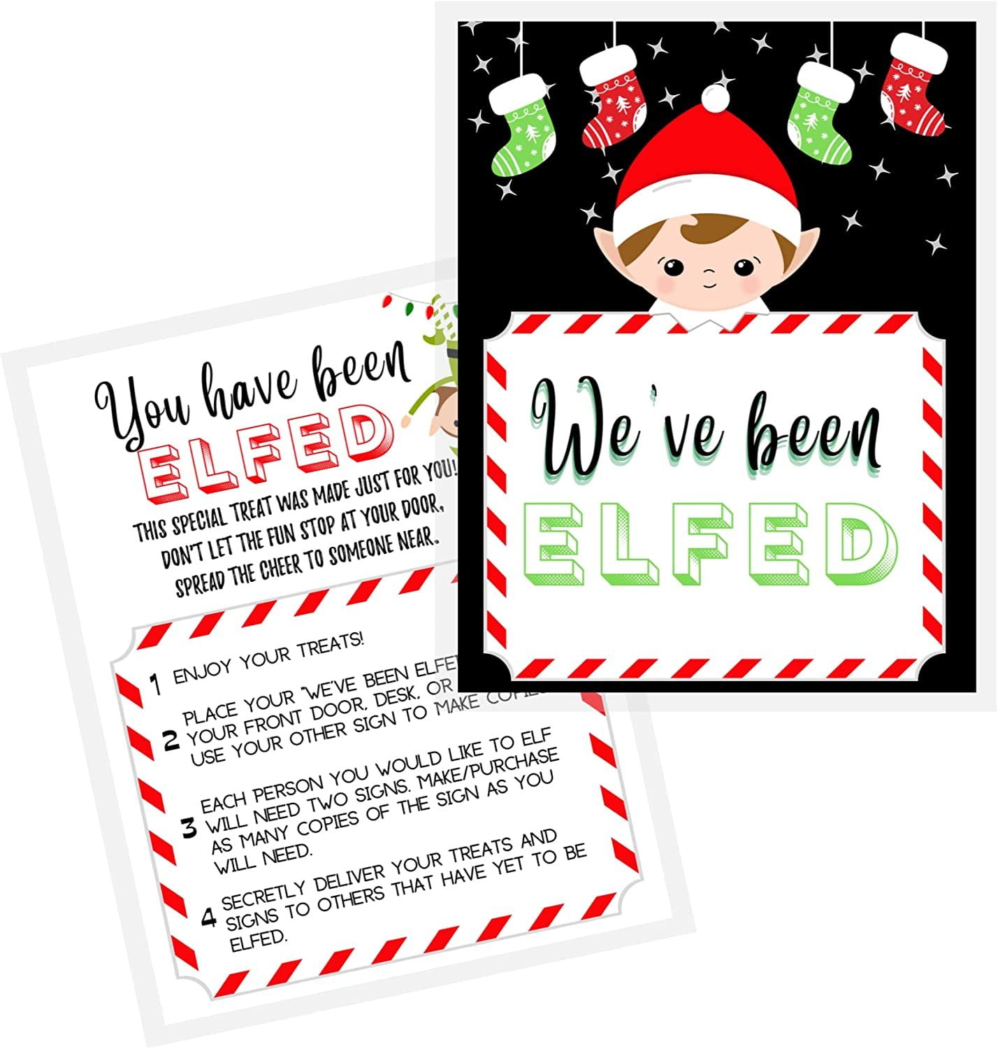 Youve Been Elfed Holiday Game Sheets 40 Pack 8.5x11" inches Standard ...