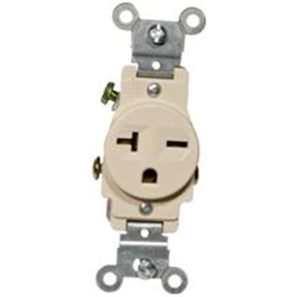 Industrial Grade Single Receptacle Ivory 20A-250V - Walmart.com ...