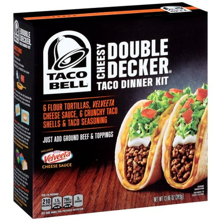 Taco Bell Cheesy Double Decker Taco Dinner Kit, 13.86 oz - Walmart.com