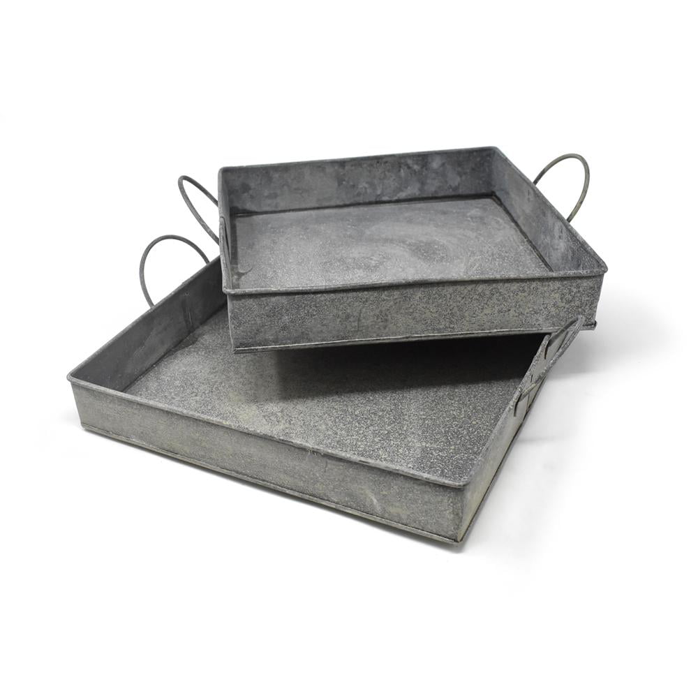 Square Galvanized Metal Display Trays, 2-Piece - Walmart.com