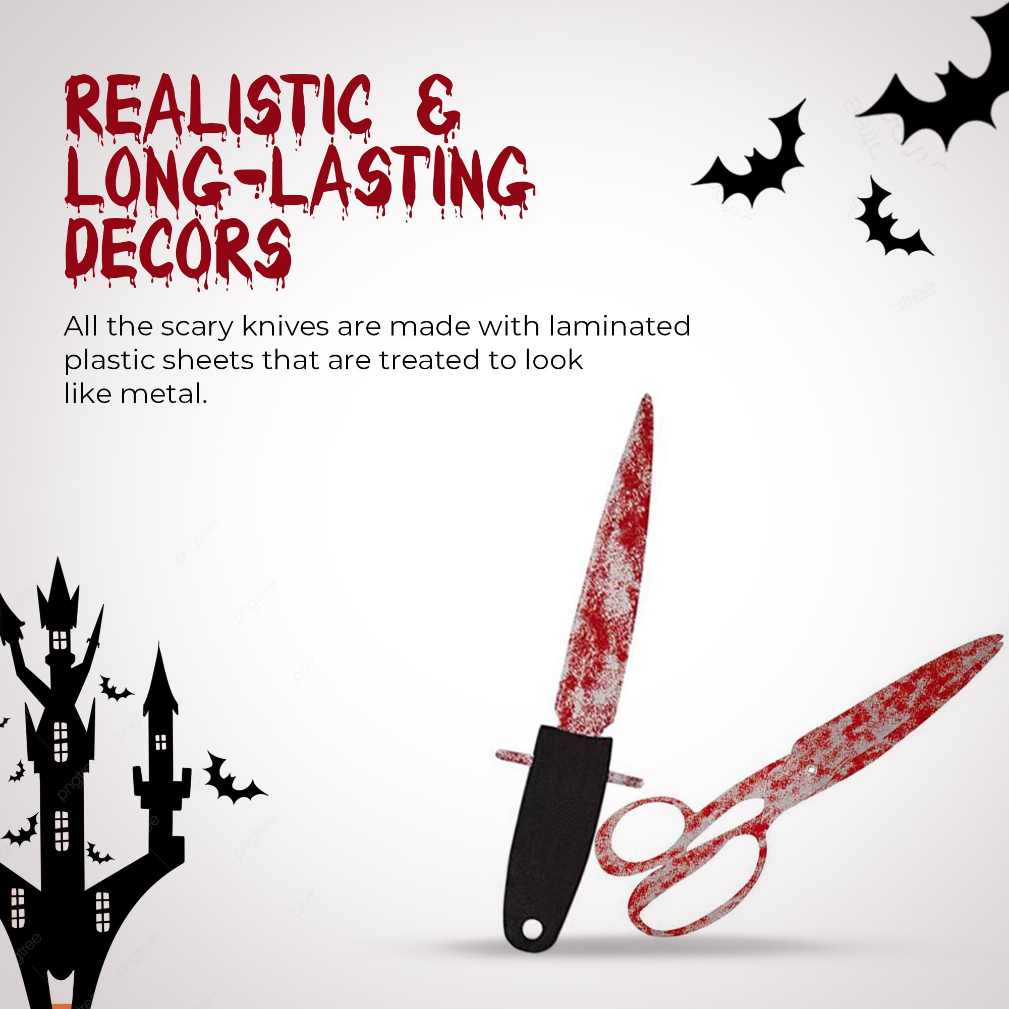 Buy Alder Bloody Knife Garland Fake Knives, Butcher Knife with Fake ...