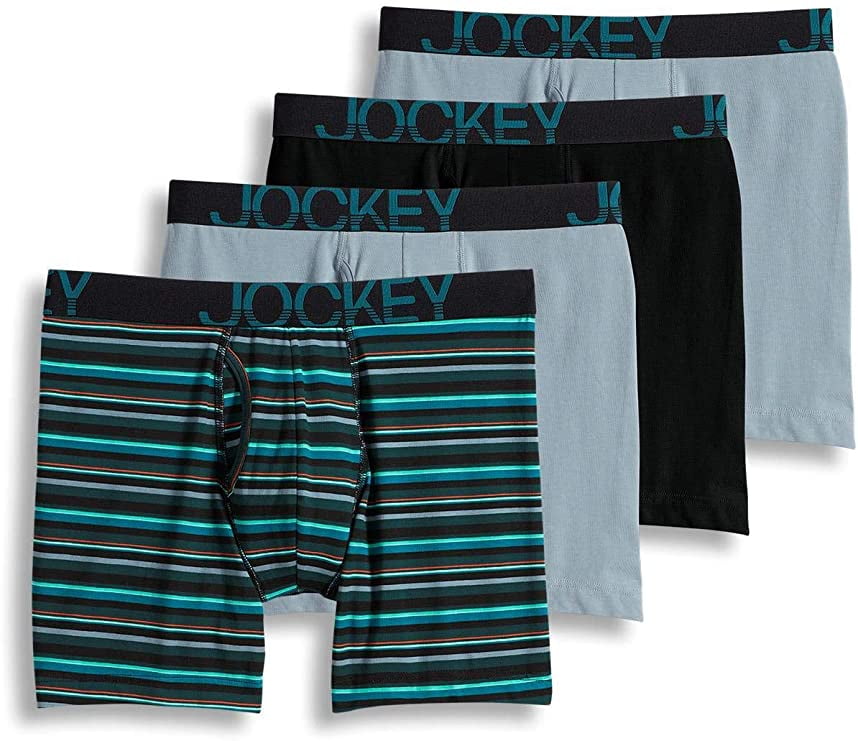 Jockey Men's Underwear ActiveStretch Midway Brief - 3 Pack + 1, Multi ...