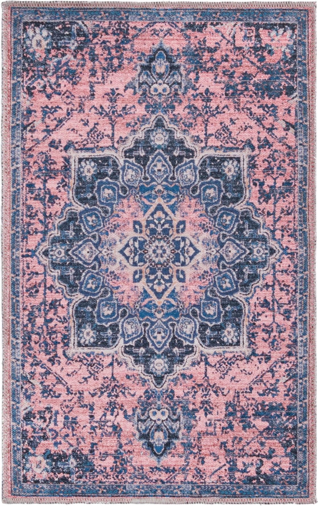Rugs.com Francesca Collection Washable Rug – 2' x 3' Salmon Pink ...