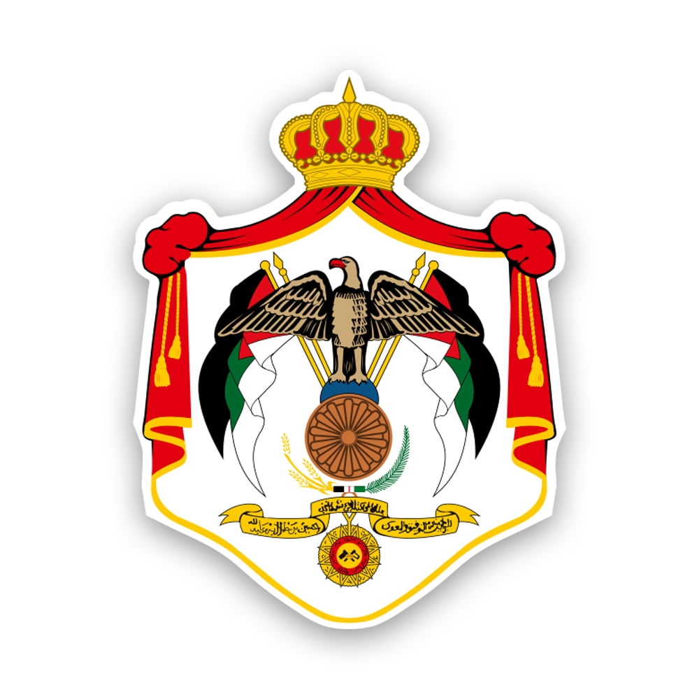 Jordanian Coat of Arms Sticker Decal - Self Adhesive Vinyl ...