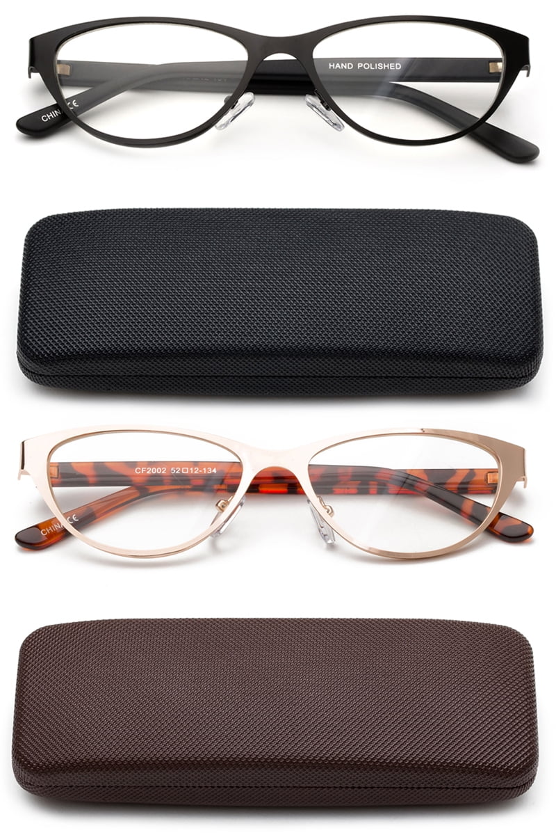 Newbee Fashion 2 Packs Women Reading Glasses Premium High Quality Cat Eye Reading Glasses For