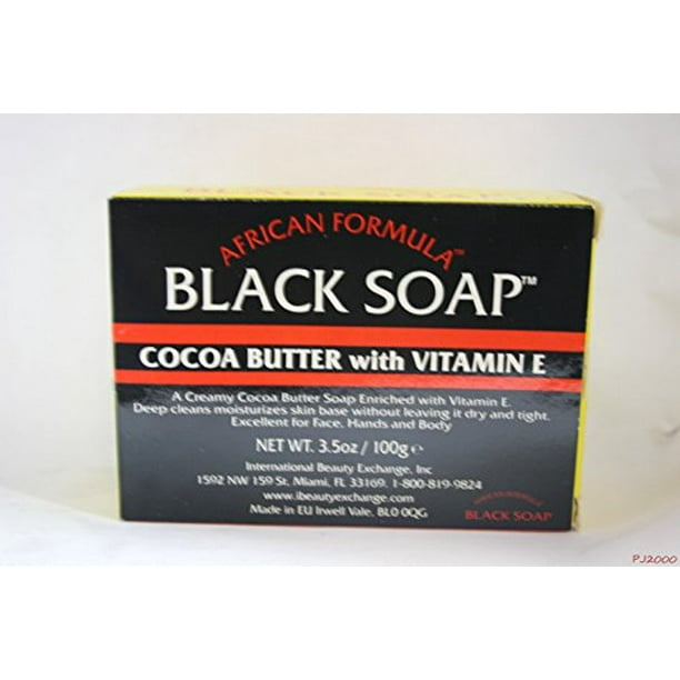 African Formula Black Soap with Cocoa Butter & Vitamin E, 3.5 Oz, 6 ...