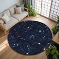8ft Round Rug, Blue Starry Sky Non-Skid Rubber Backing Large Area Rugs ...