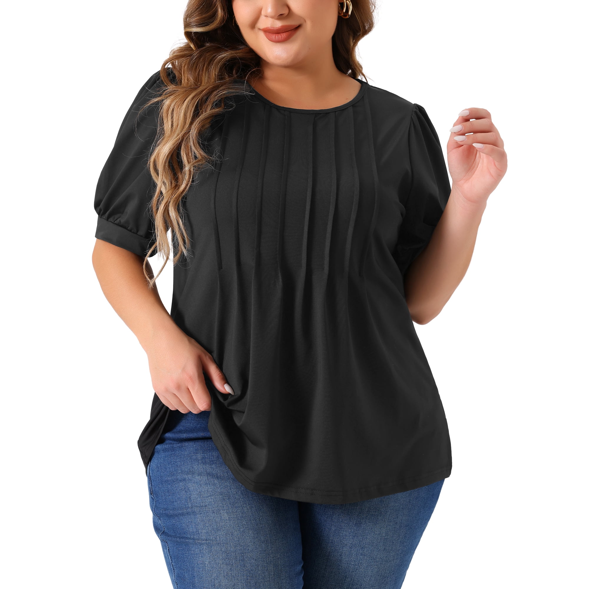 Click here for Grace & Grandeur Plus Size Tops For Women Puff Sho... prices
