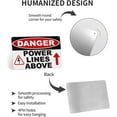 Danger Power Lines Above Decal Multi Sign 8"x12" - Aluminum Tin Warning ...