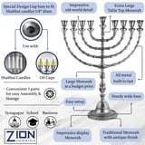Zion Judaica Extra Large Chanukah Menorah, 21" Tall, for Shabbat ...