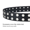 Grommet Leather Belts for Women, Cute Black Belt with Buckle, Studded ...