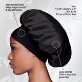 Evolve Satin Wide-Edge Bonnet, Black, 1 Count - Walmart.com