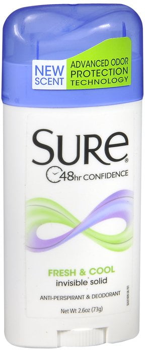 Sure 2.6 oz. Clear Dry Solid Antiperspirant in Fresh and Cool - Walmart.com