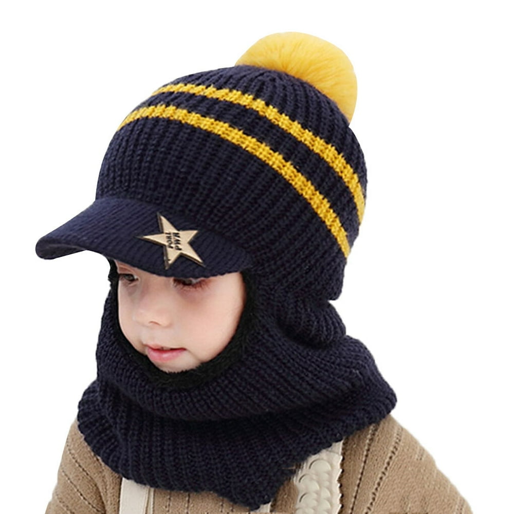 Click here for Eimeli Kids Winter Neck Warmer Hat Knitted Plush C... prices