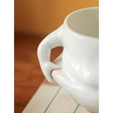 Creative Pinch Belly Ceramic Coffee Mug Water Cup Gift - White Cute Cup ...