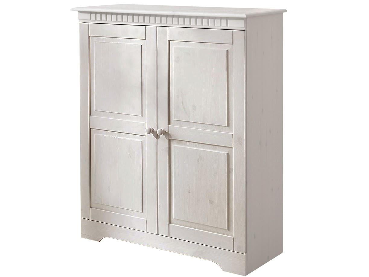 RealRooms Cubrix Solid Wood 2 Door Closed Storage Cabinet, White and ...