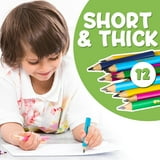 TinyGeeks Jumbo Pencils - Fat Triangle Shaped Short Pencils for Kids ...