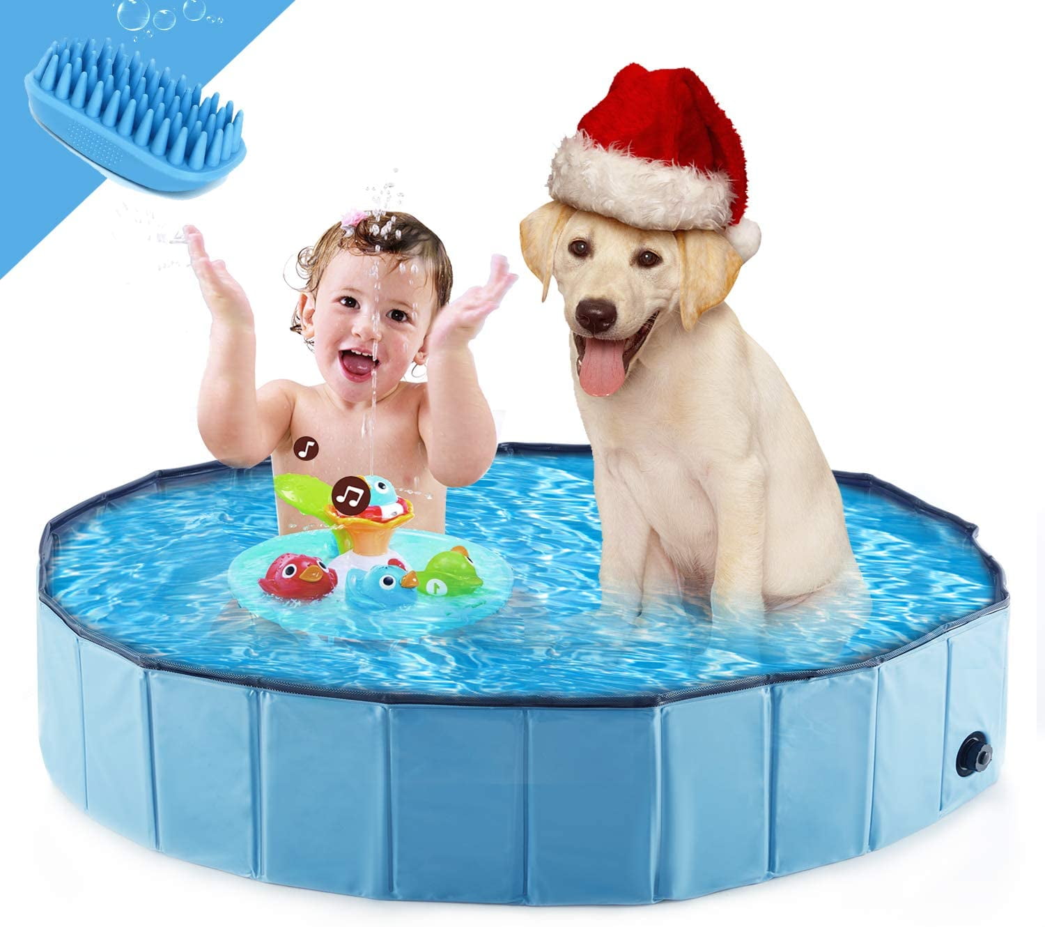 IGUOHAO Foldable Dog Pools ，Plastic Kiddie Pool & Collapsible Dog ...
