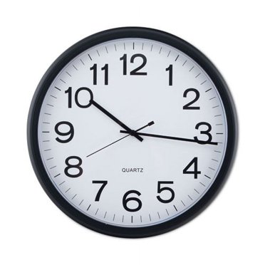 Universal 24-hour Round Wall Clock, 12.63" Overall Diameter, Black Case ...