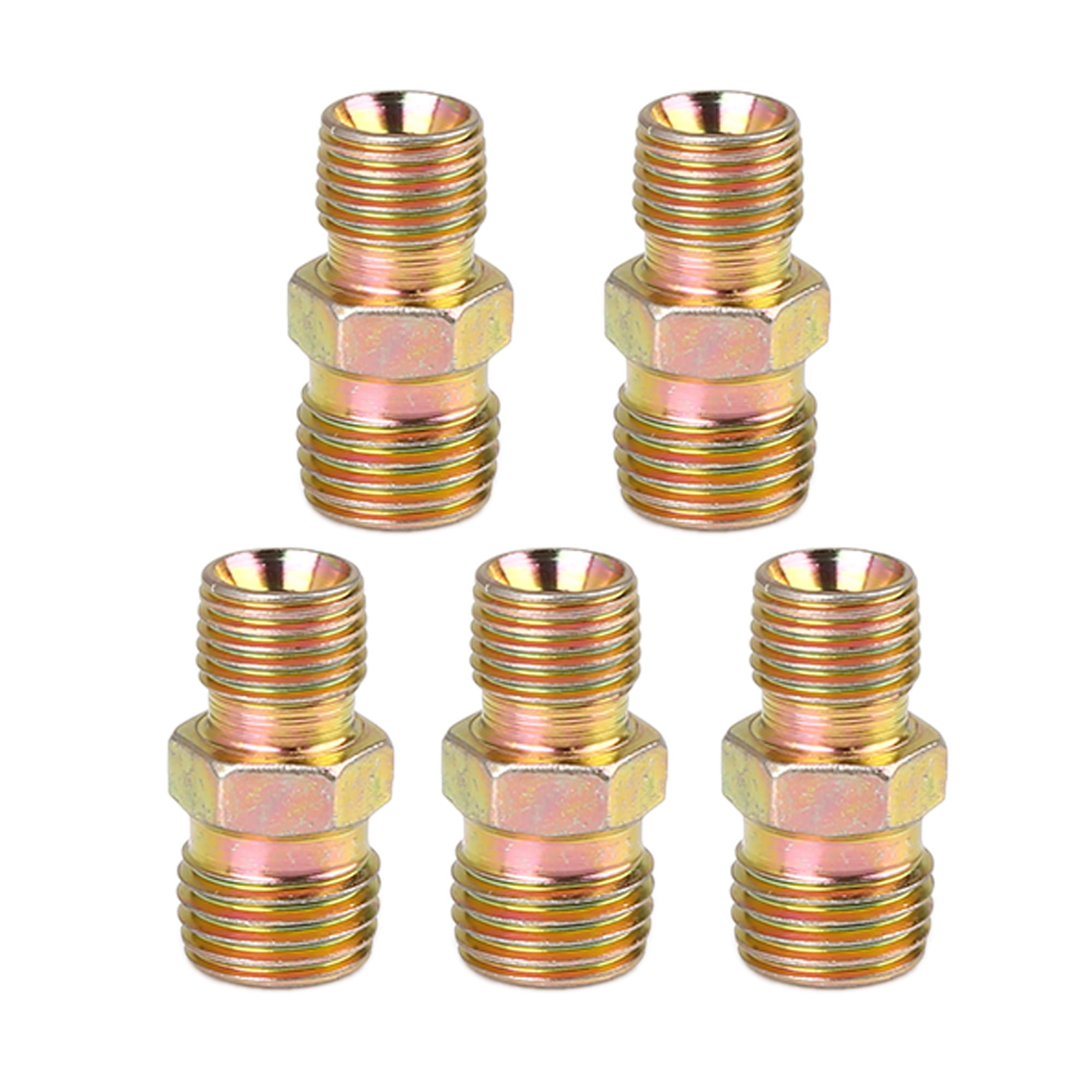 5pcs M10 to M12 x 1.25mm Male Car Straight Hose Fitting Connector ...