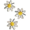 Wrights Iron-On Appliques 3/Pkg-White Daisies Sewing Patches Supplies ...
