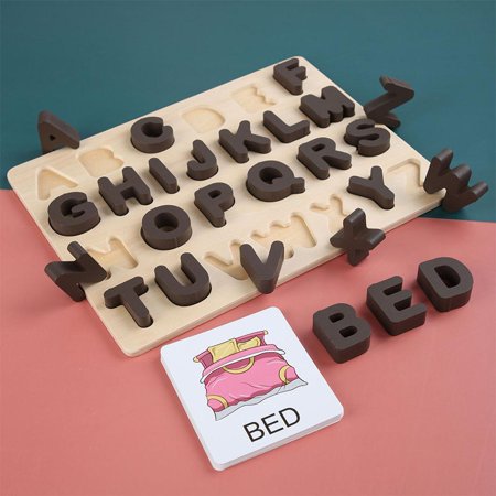 Wooden Uppercase ABC Alphabet Letter puzzle playing Early Learning ...