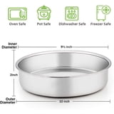 Vesteel 10 Inch Cake Pan Set of 3, Stainless Steel Round Layer Cake ...