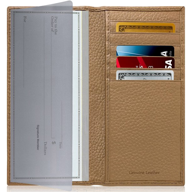 Genuine Leather Checkbook Cover For Men And Women - Checkbook Holder ...