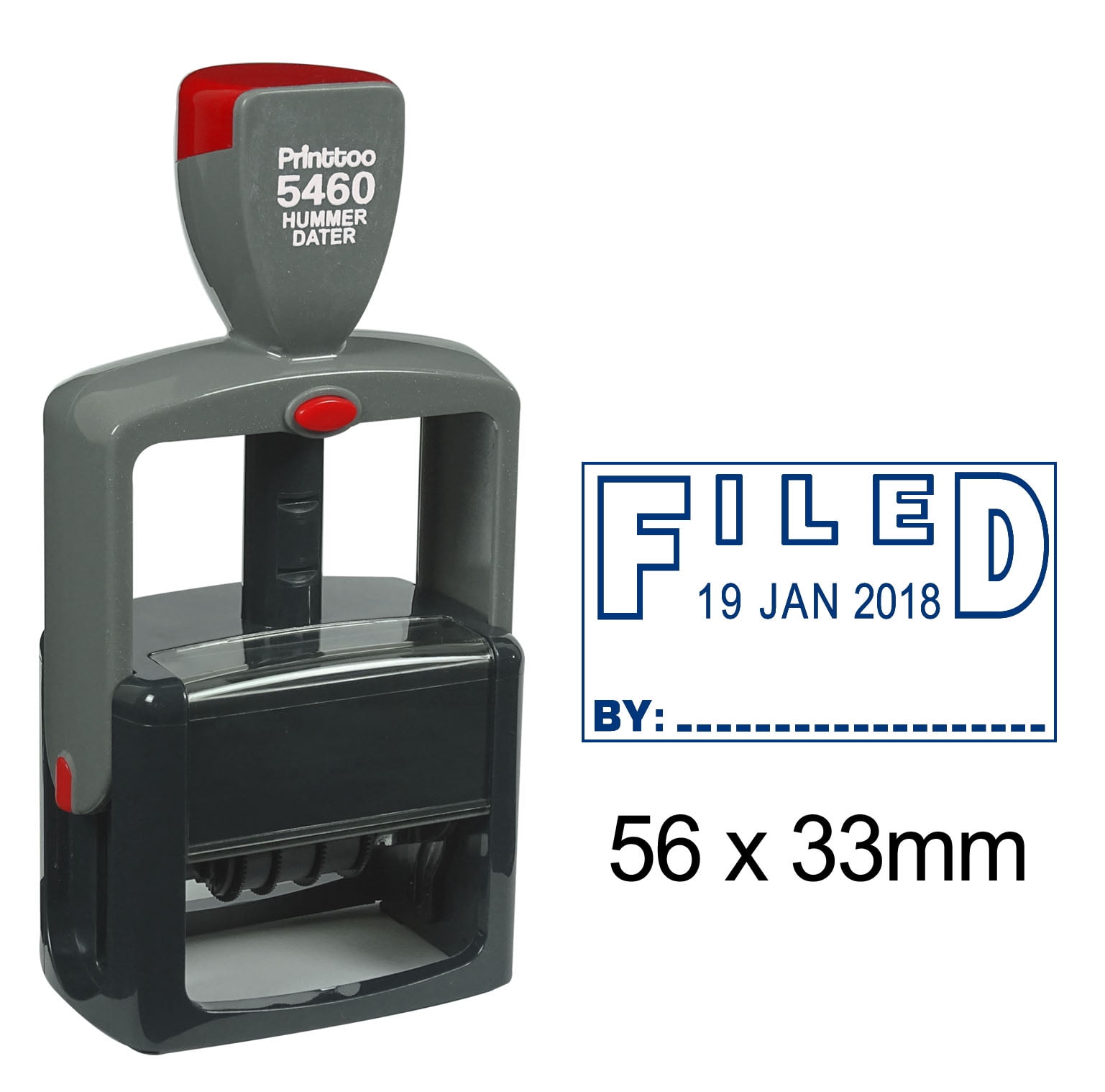Printtoo Office Stationery Heavy Duty Dater Stamp With Filed By Text ...