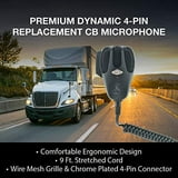 Cobra 4-Pin CB Radio Microphones with High-Flex Cord and Drop-Proof ABS ...