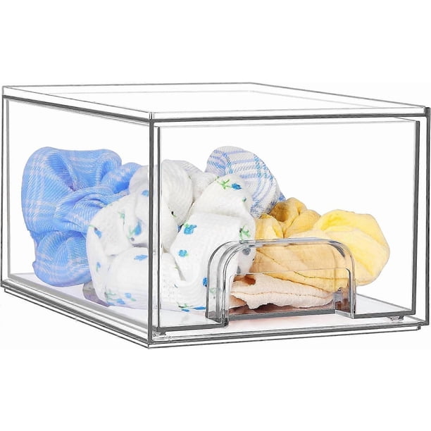 Stackable Makeup Organizer Drawer,4.4 Inch Tall Acrylic Bathroom ...