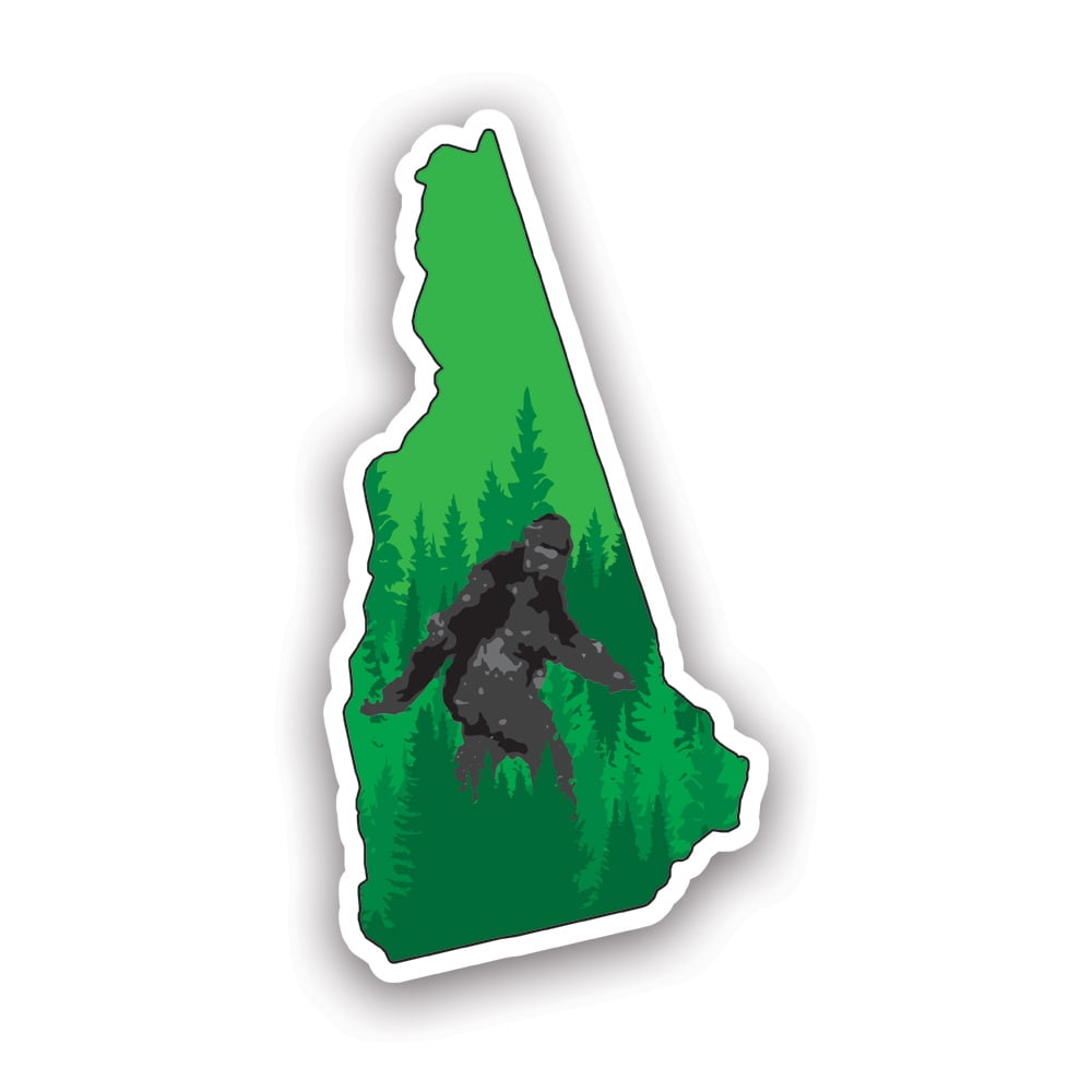 New Hampshire Bigfoot Flag Sticker Decal - Self Adhesive Vinyl ...