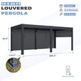 Erommy Outdoor Louvered Pergola with Adjustable Aluminum Rainproof Roof ...