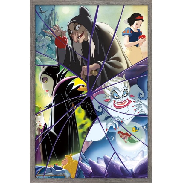 Disney Villains - Collage Wall Poster, 22.375" x 34", Framed - Walmart.com