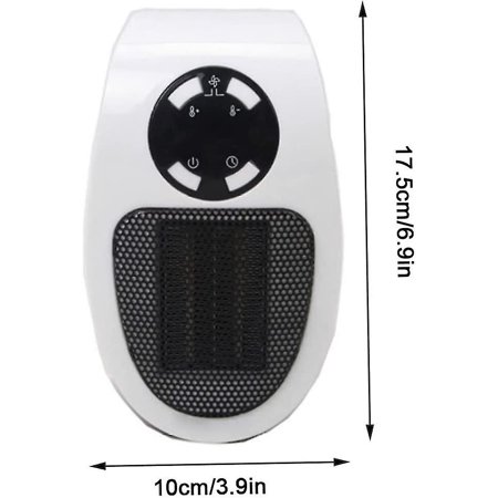 Plug In Wall Heater 500w Mini Electric Space Portable Digital Timer ...