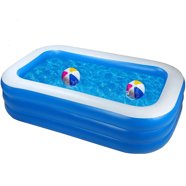 Bluescape 10ft Blue Inflatable Rectangular Family Pool, Age 6 & Up ...