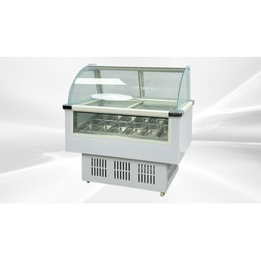 70 in. 12 Tub Ice Cream Dipping Cabinet Display Freezer with Sliding ...