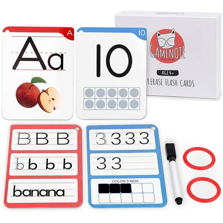 IGUOHAO Dry Erase Alphabet and Number Flash Cards - Write and Wipe ...