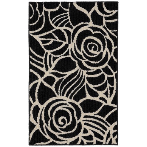 Garland Rug Rhapsody 8 ft. x 10 ft. Large Area Rug Black/Ivory ...