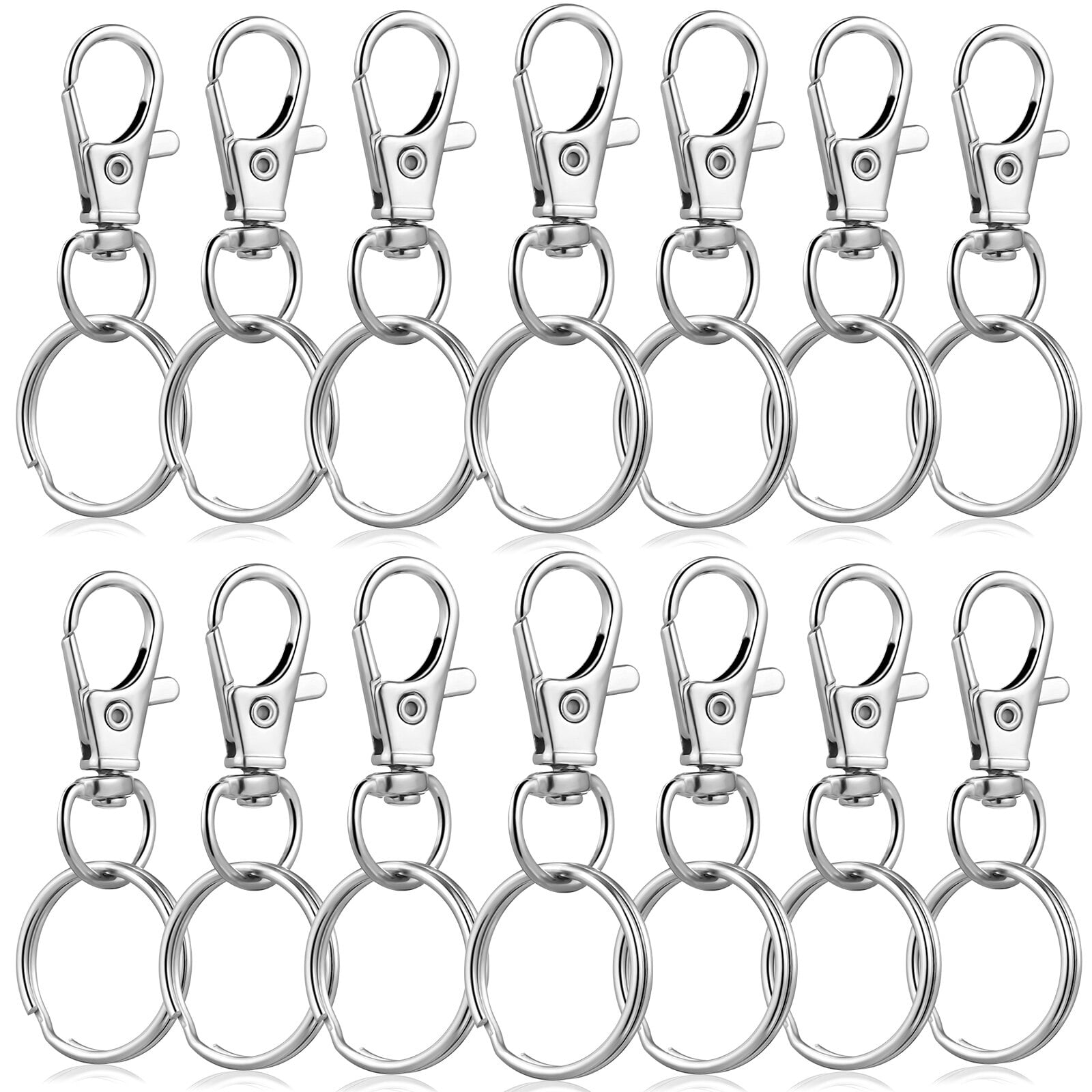 60 Sets Keychain Swivel Clips Key Chain Snap Hooks with Round Rings for ...