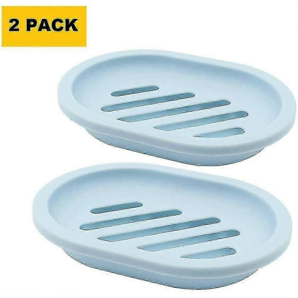 Jabonera con escurridor (paquete de 2), soporte para jabón, ahorrador de jabón, fácil limpieza ...