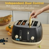 ANFILANK 4-Slice Retro Stainless Steel Toaster with Extra Wide Slots ...